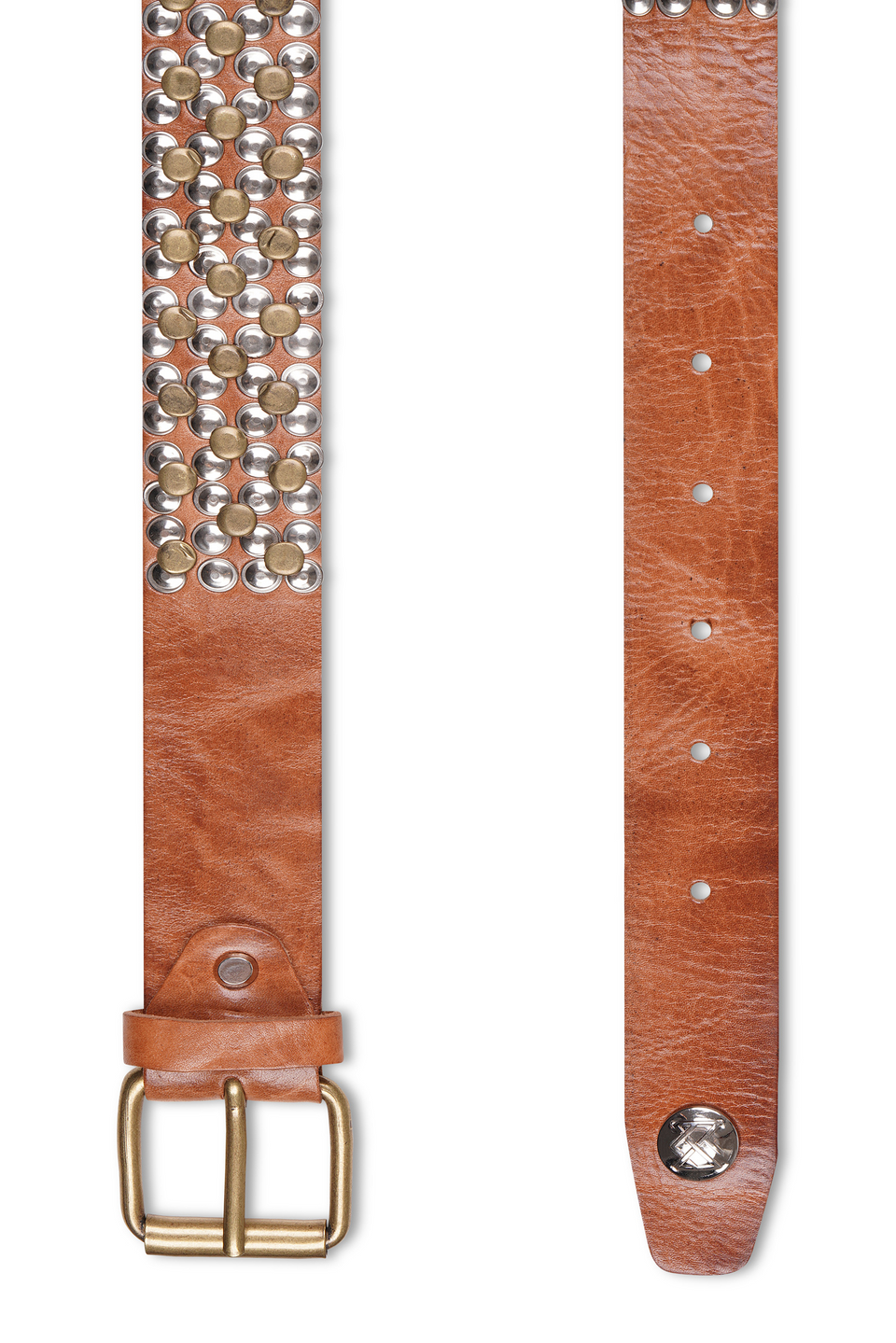 Leather Studded Belt - Tan – realartisticpeople